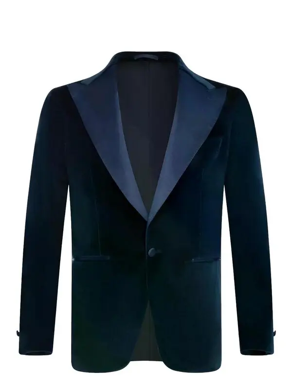 FRANZESE COLLECTION Peak-lapels Velvet Blazer - Blue