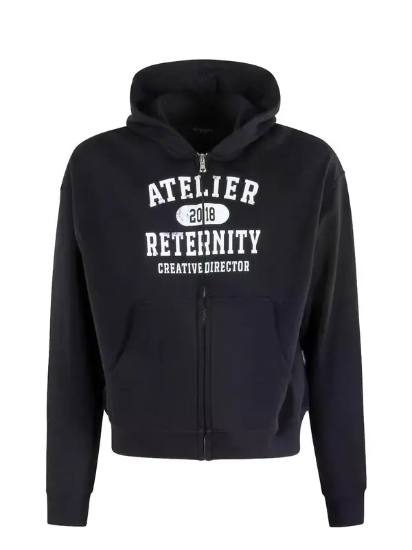 RETERNITY Logo-print Zip Hoodie - Black