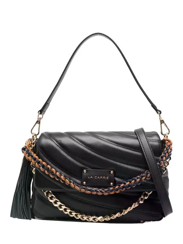 LA CARRIE Stehy Quilted Chain Shoulder Bag - Black