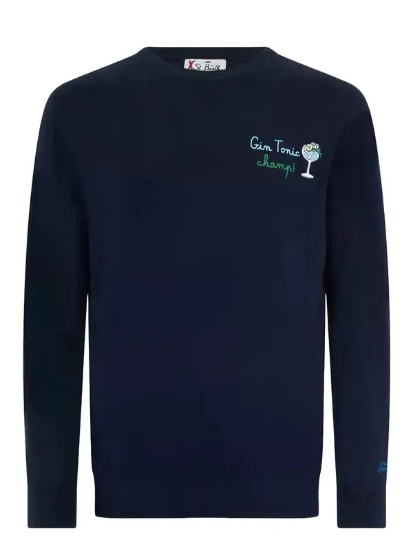 MC2 SAINT BARTH Embroidered Crewneck Sweater - Blue