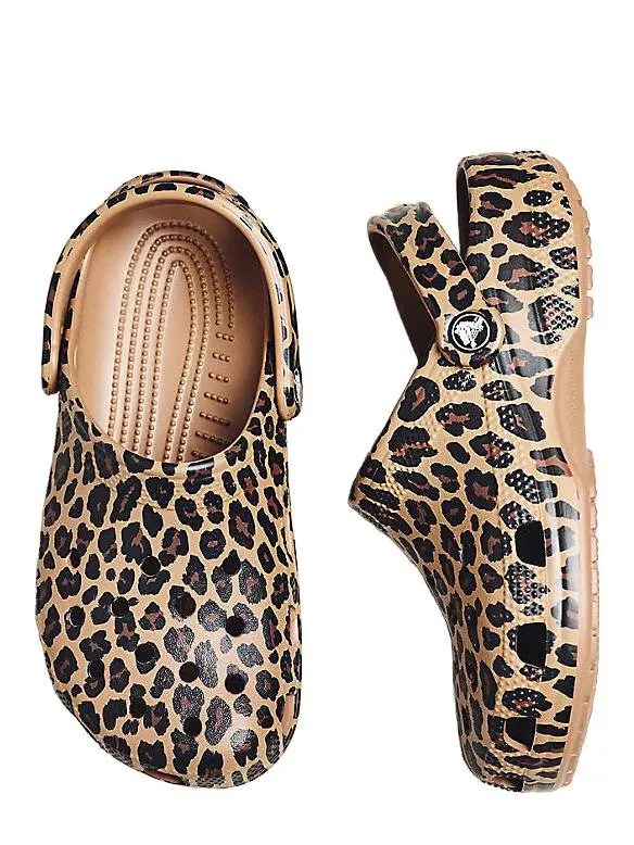 CROCS Classic Animal Clogs - Sepia/leopard