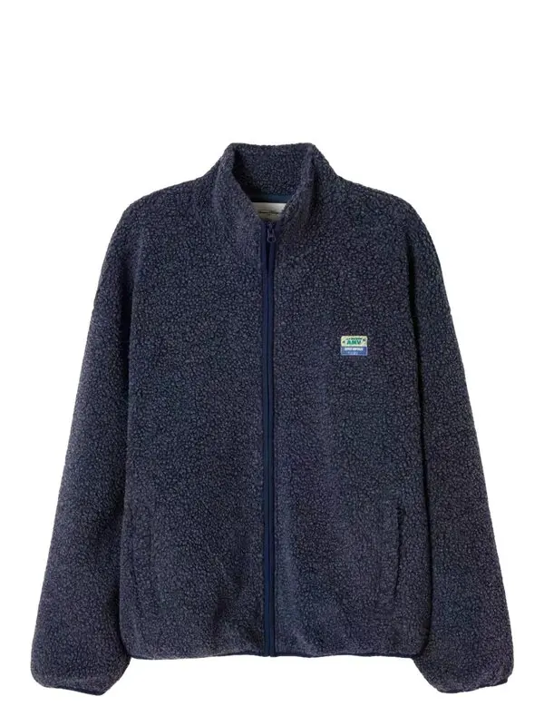American Vintage Fleece-texture Zip-up Jacket - Blue