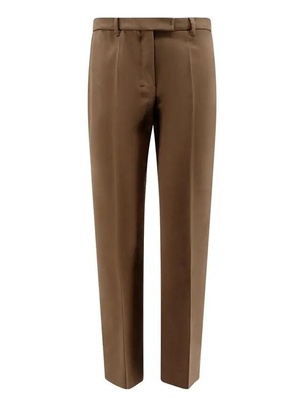 Max Mara Viscose And Cotton Trousers - Brown
