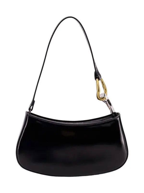 Staud Ollie Leather Shoulder Bag - Black