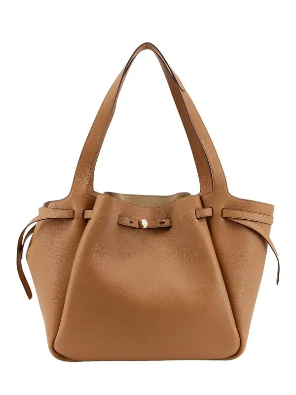 Tory Burch Romy Pebbled Leather Tote - Brown