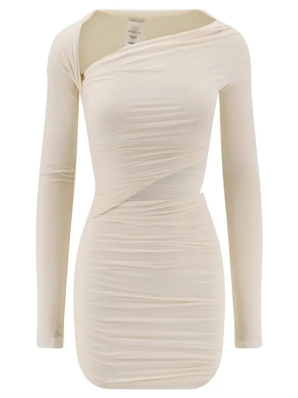 AMAZUIN Pat Stretch Mini Dress - White