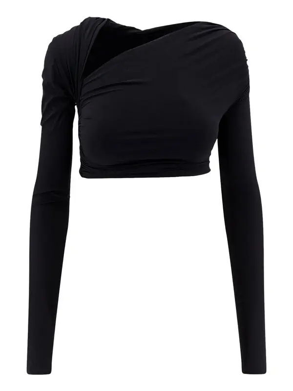AMAZUIN Gabi Stretch Fabric Top - Black