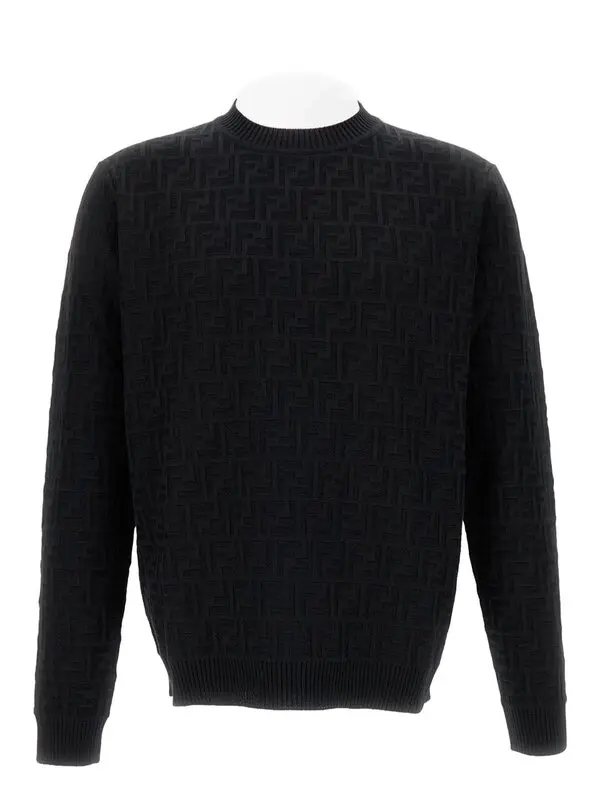 Fendi Sweater With 'ff' Motif - Black