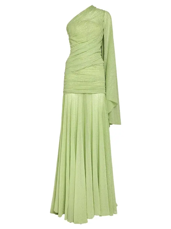 SANDRA MANSOUR Glitter-embellished Jacinthe Gown - Green