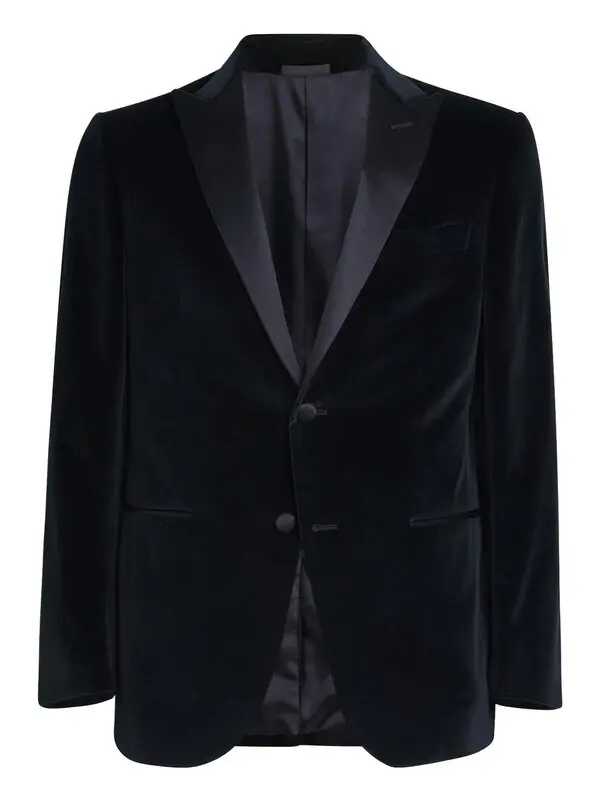 Corneliani Velvet Blazer - Navy