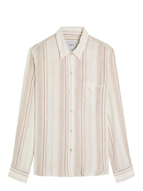 Rails Charli Striped Linen-blend Shirt - Beige