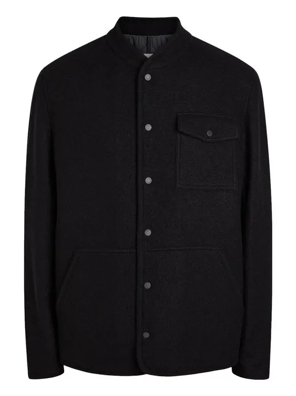 Moncler Boiled Wool Overshirt - Black