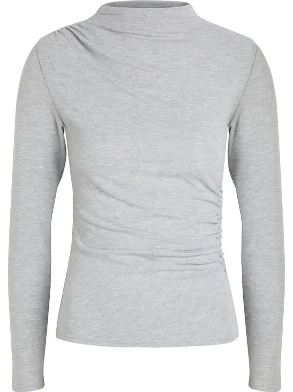 Rails Joelle Ruched Knit Top - Light Grey