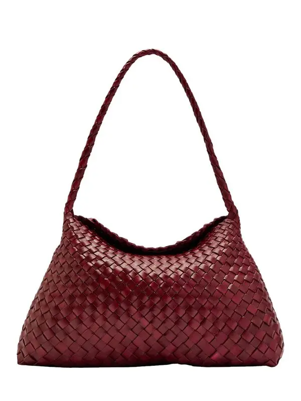 Dragon Diffusion Santa Maria Woven Leather Shoulder Bag - Bordeaux