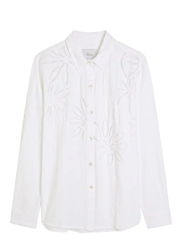 Rails Embroidered Linen-blend Shirt - White