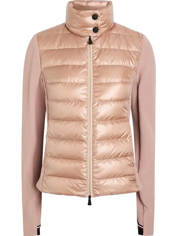Moncler Quilted Zip Up Fleece Jacket - Pink Light