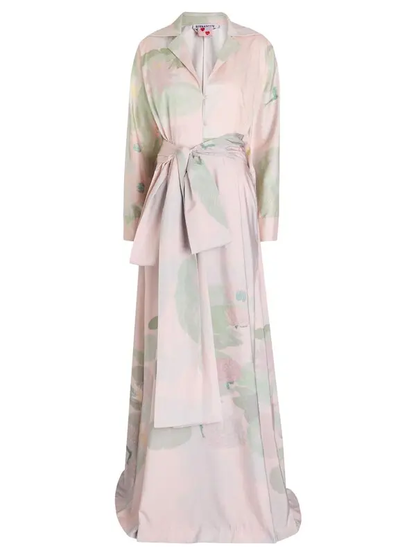 Bernadette Beatrice Printed Maxi Shirt Dress - Pink
