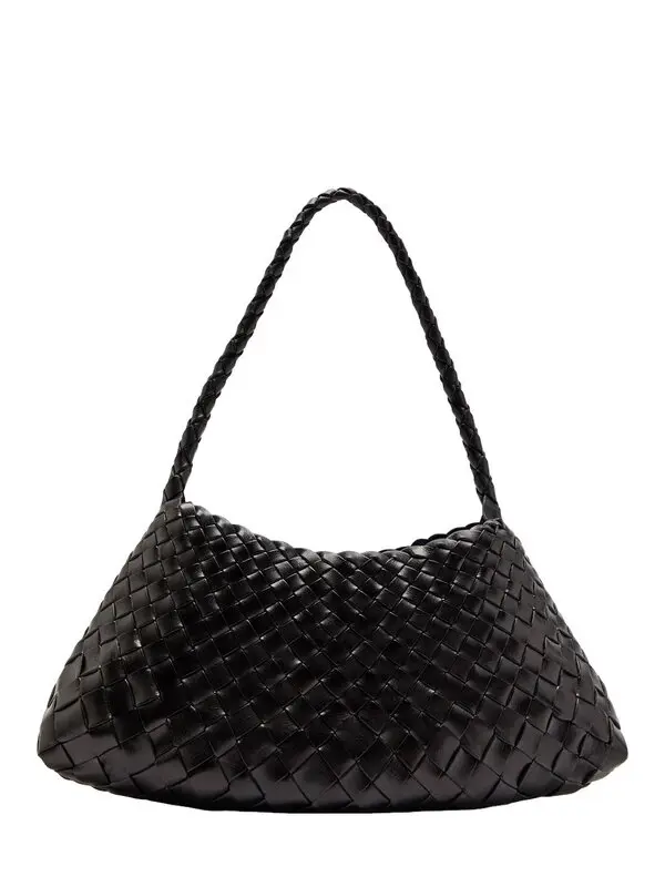 Dragon Diffusion Rosanna Woven Leather Shoulder Bag - Black