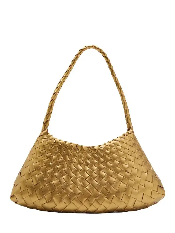 Dragon Diffusion Rosanna Woven Leather Shoulder Bag - Gold