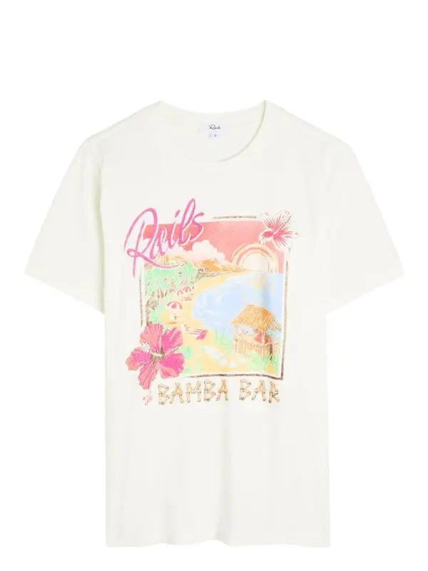 Rails Printed Cotton T-shirt - White