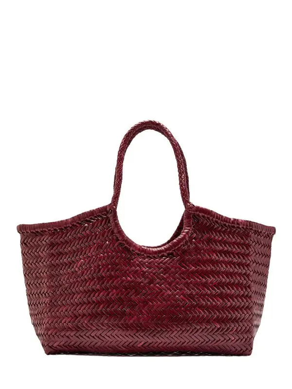 Dragon Diffusion Nantucket Big Woven Leather Tote Bag - Bordeaux