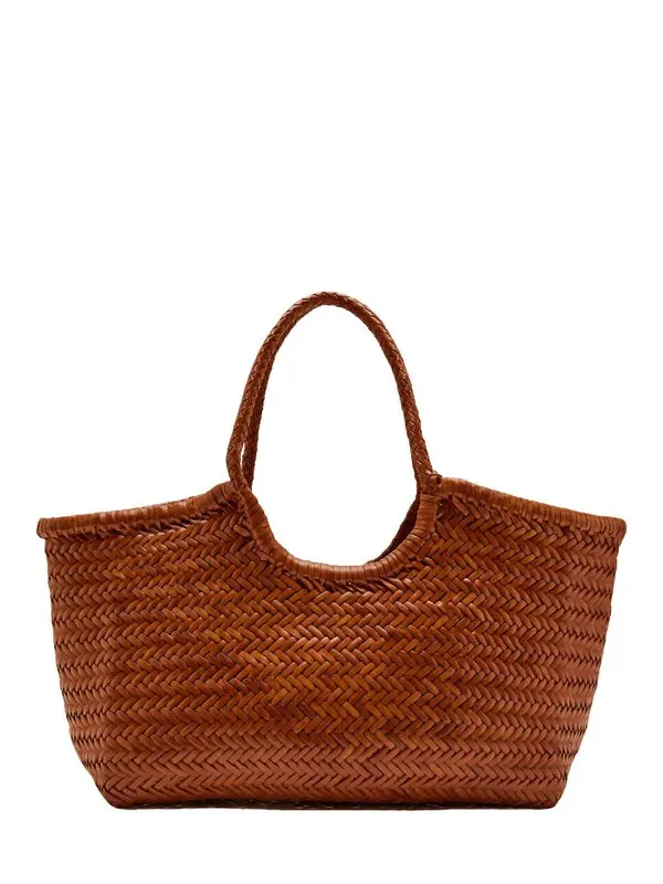 Dragon Diffusion Nantucket Big Woven Leather Tote Bag - Tan