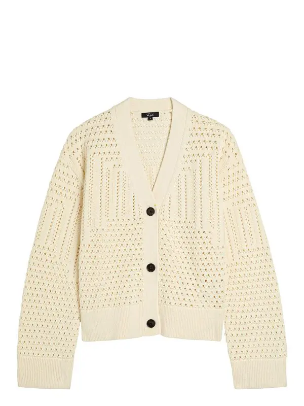 Rails Pointelle Cotton Cardigan - Cream