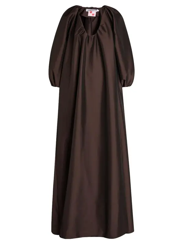 Bernadette George Stretch-taffeta Maxi Dress - Dark Brown