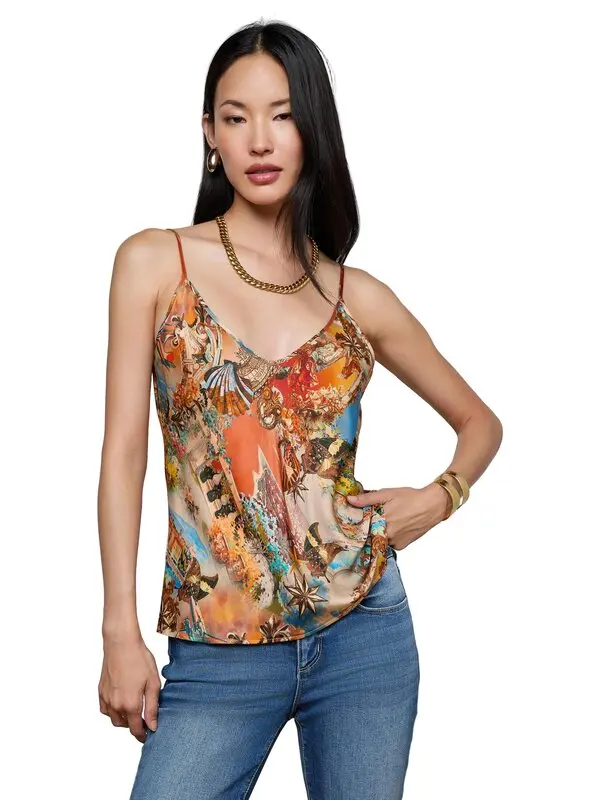 L'Agence Lexi Satin Camisole - Multi Collage