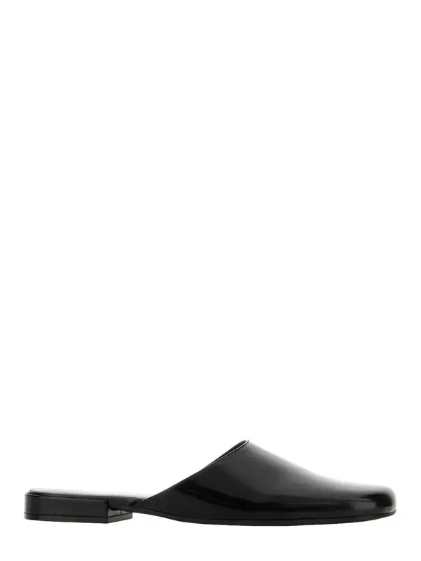 THE ROW Penelope Leather Mules - Black