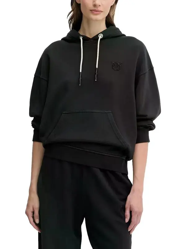 Pinko Melato Drawstring Logo Hoodie - Black