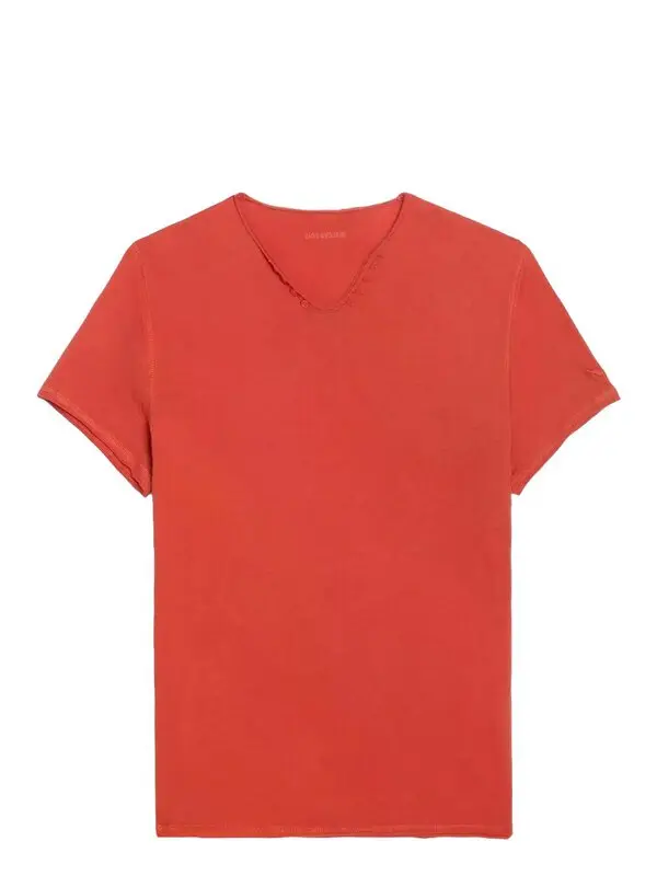 Zadig&Voltaire Henley U-neck Short-sleeve T-shirt - Orange