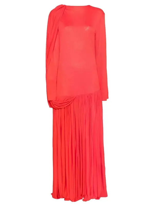 Calvin Klein Sara Draped Pleated Gown - Red
