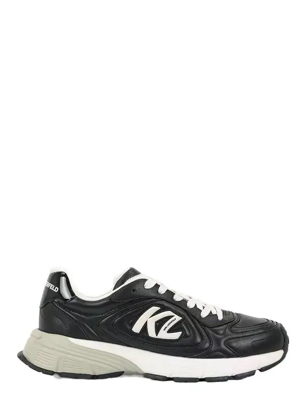Karl Lagerfeld Logo Leather Sneakers - Black