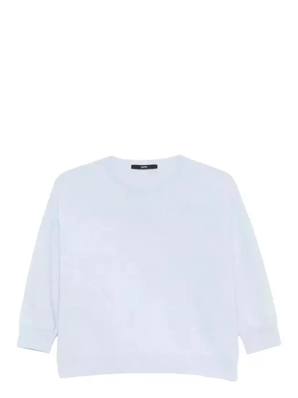 SAPIO Crew-neck Fine Knit Sweater - Blue