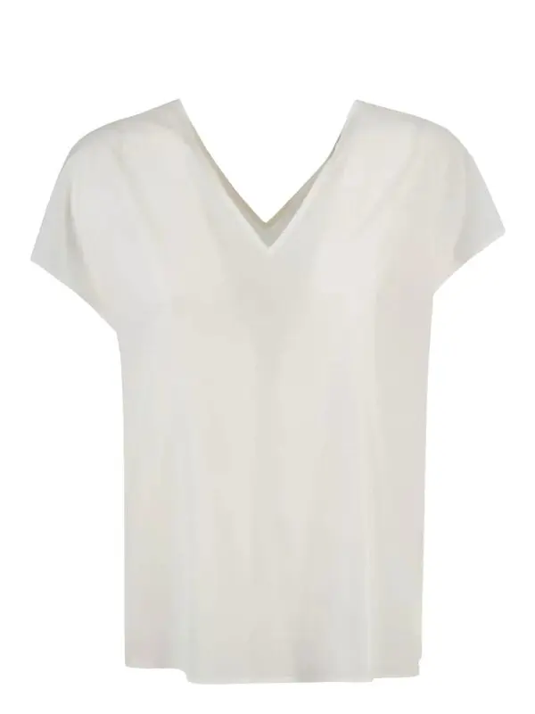 Peserico V-neck Short-sleeve Blouse - White
