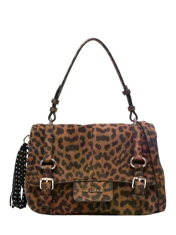 LA CARRIE Atena Leopard-print Buckle Tote Bag - Brown