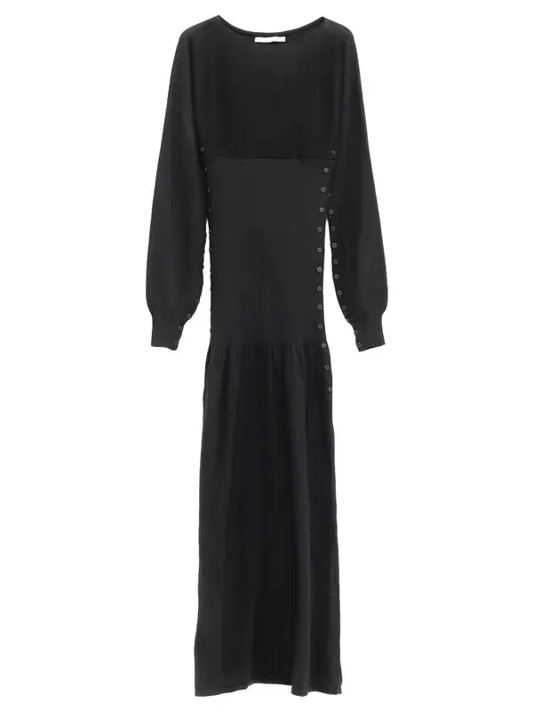 Paloma Wool Button-detail Long-sleeve Dress - Black