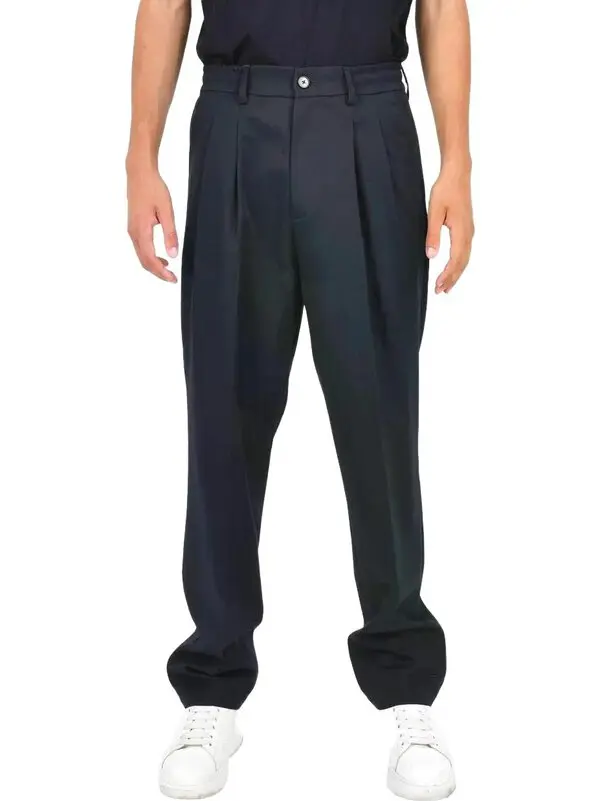 LOW BRAND Pleated Tailored Trousers - Blue
