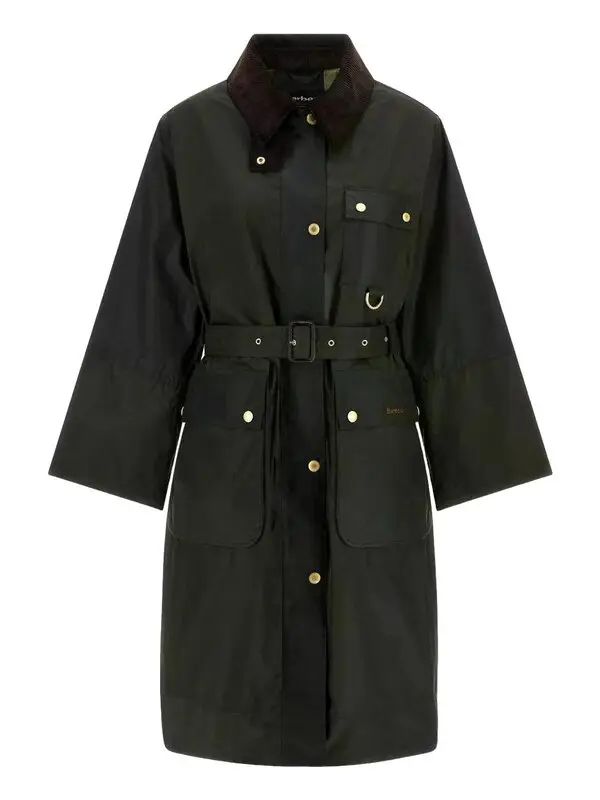 Barbour Milda Waxed Trench Coat - Green