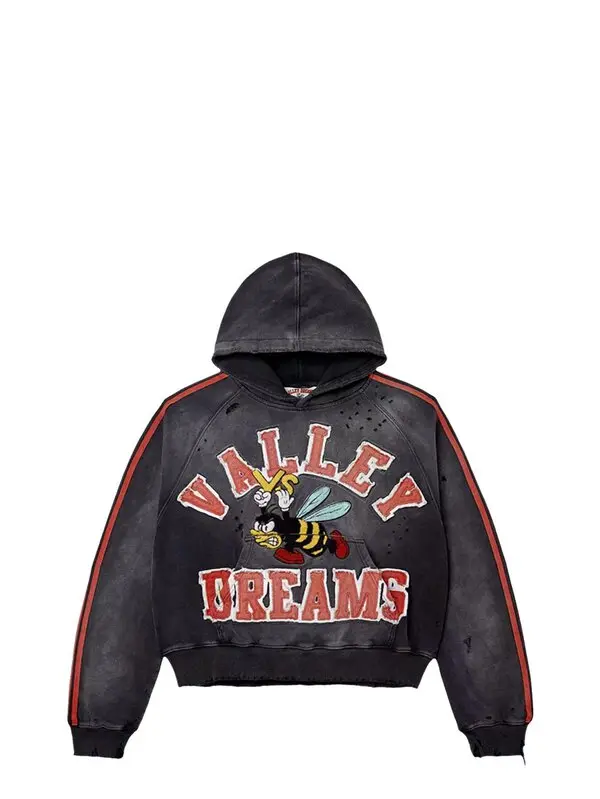 VALE Anthem Distressed Hoodie - Black