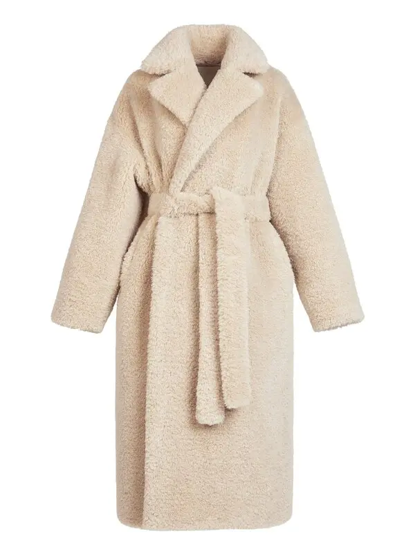 SKIMS Oversized Long Faux Fur Coat - Champagne