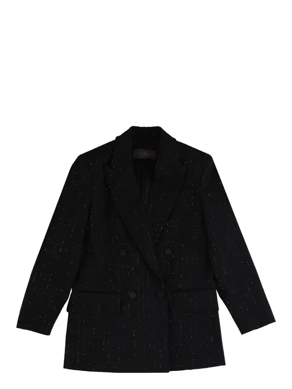 Max Mara Rhinestone-embellished Double-breasted Jacket - Black