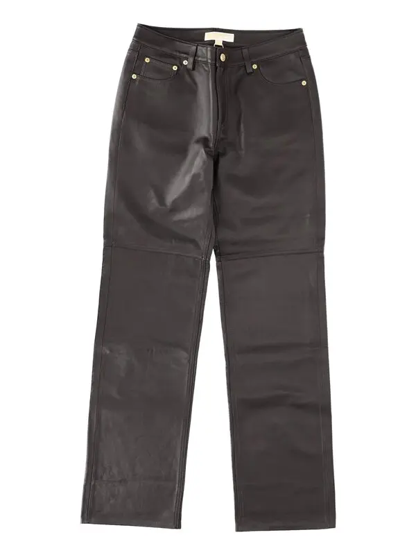 Michael Kors Leather Pants - Brown