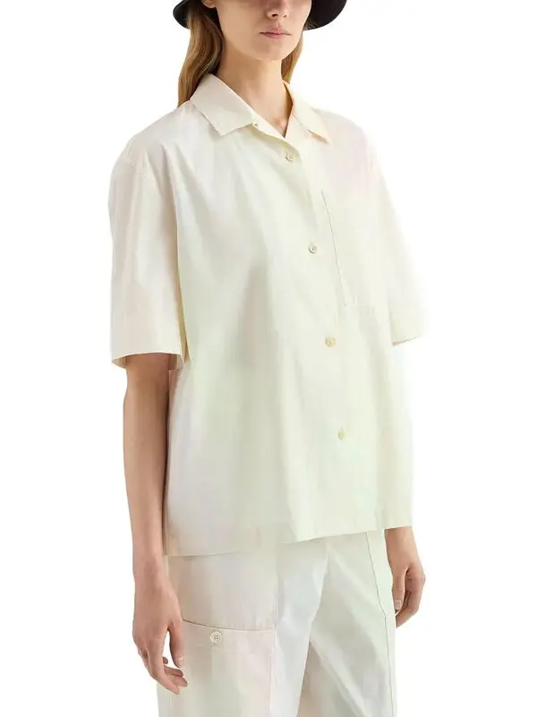 JIL SANDER Patch Pocket Cotton Poplin Shirt - Neutrals