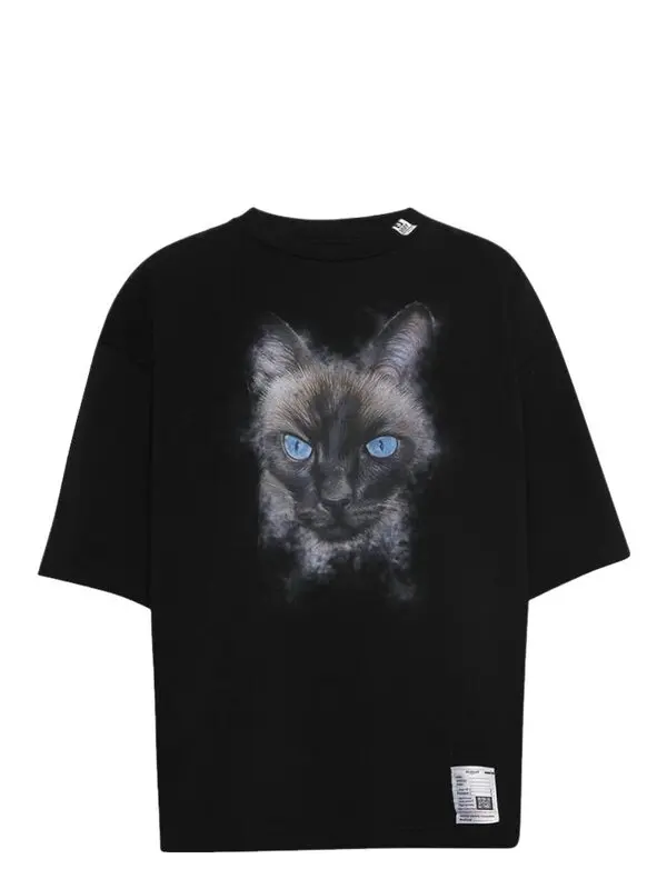 Mihara Yasuhiro Cat Printed Tee - Black