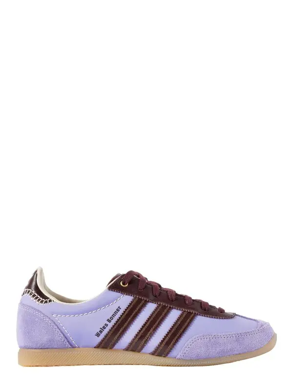 Adidas Originals By Alexander Wang Wales Bonner Japan Suede And Leather-trimmed Canvas Sneakers - Purple