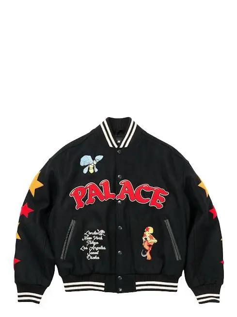 PALACE Mark Bode Varsity Jacket - Black