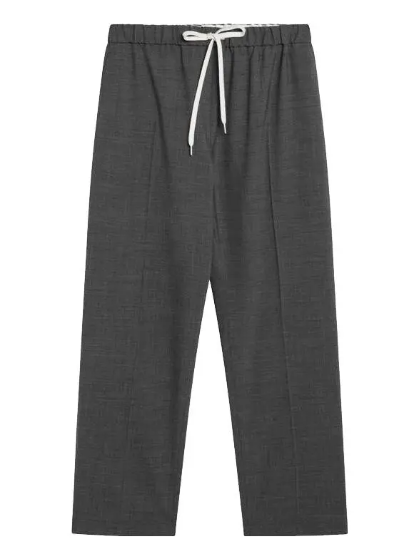 MAISON MARGIELA Wool-blend Drawstring Trousers - Grey