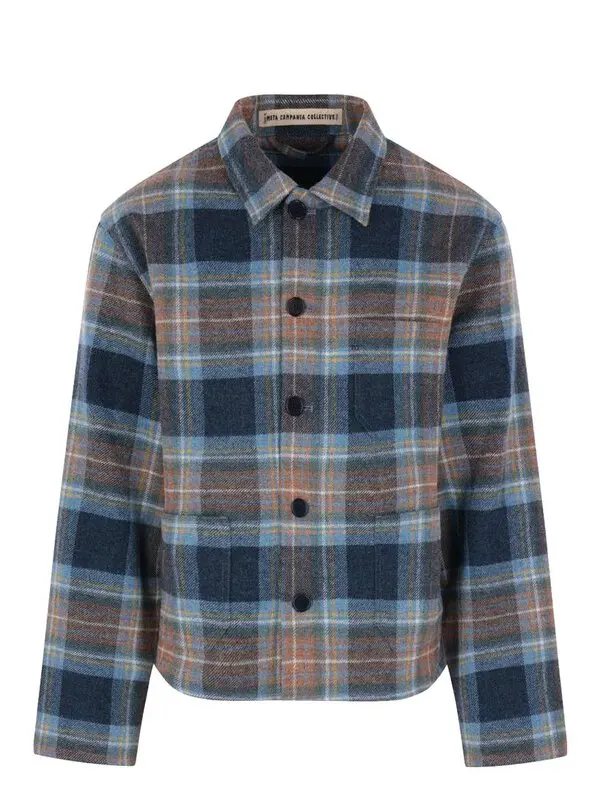 META CAMPANIA COLLECTIVE Workwear Tartan Wool Jacket - Multicolor Tartan